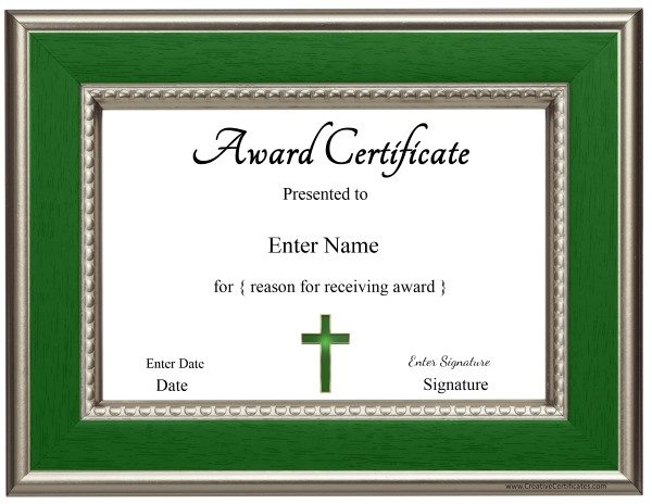 Christian Certificate Template - Customizable