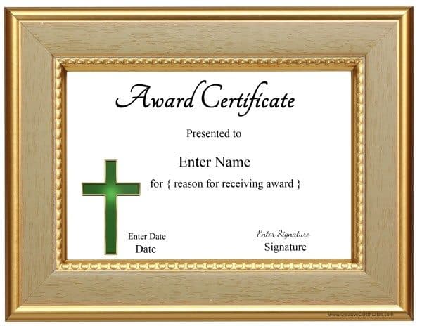 Christian Certificate Template - Customizable