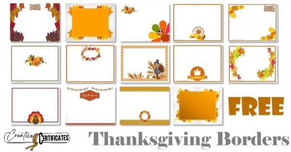 Free Thanksgiving Border Templates - Customizable & Printable
