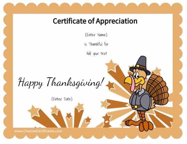 Certificate Of Thanks And Appreciation Template