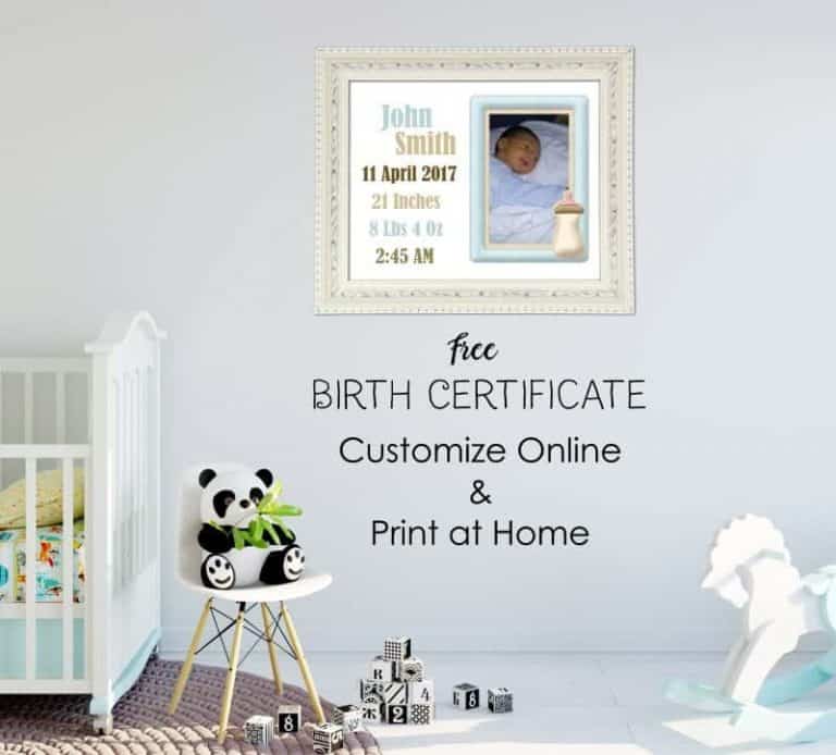Free Customizable Birth Certificate Template | Many designs