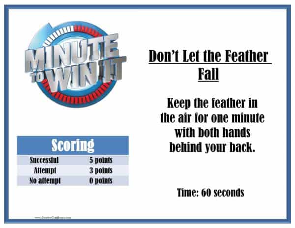 Minute to Win it Games - Free printables