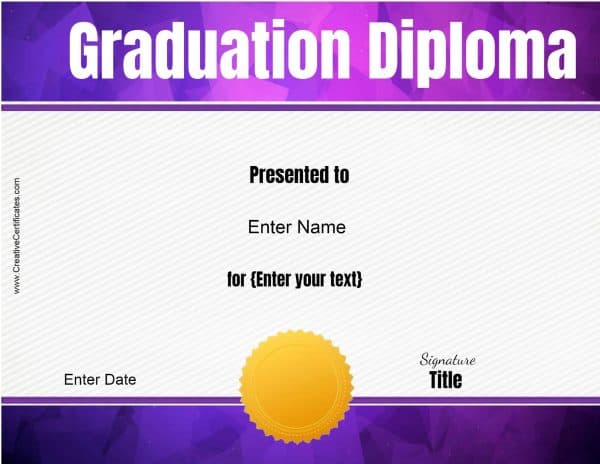 Free Customizable & Printable Diploma Template