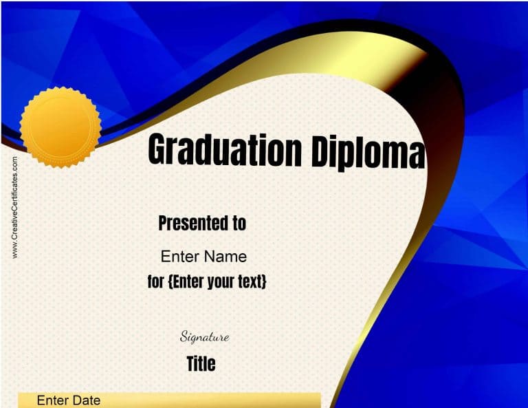 Free Customizable & Printable Diploma Template