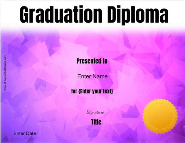 Free Customizable & Printable Diploma Template