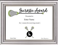 Free Printable Lacrosse Awards and Certificates | Customizable