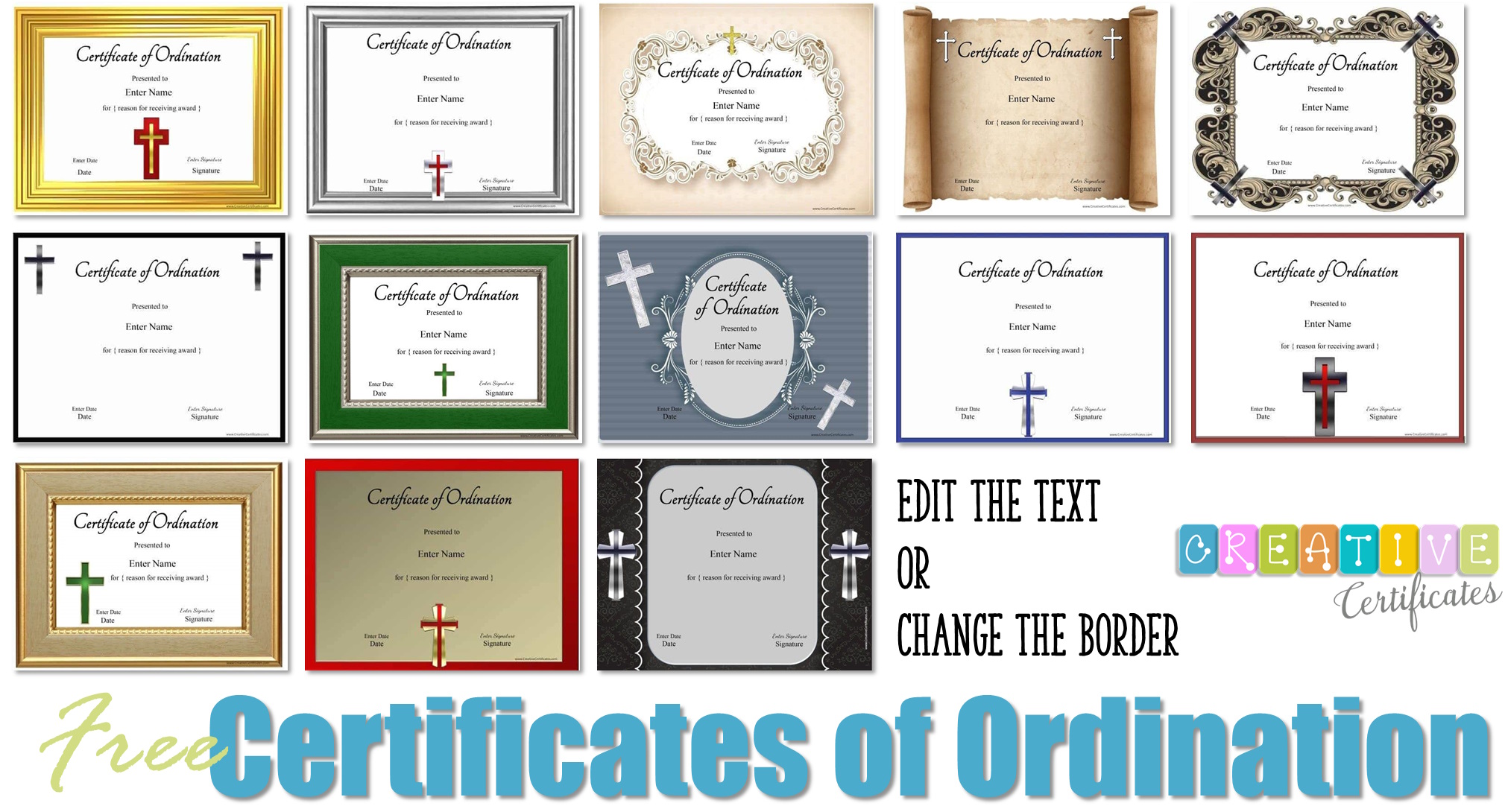 Free Printable Ordination Certificate Template | Customizable