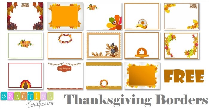 Free Thanksgiving Border Templates - Customizable & Printable