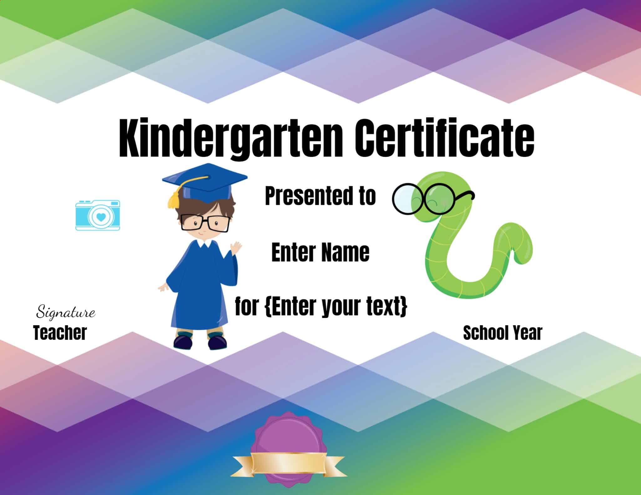Free Custom Kindergarten Graduation Certificates
