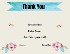 FREE Editable Certificate of Thank You | Edit Online then Print