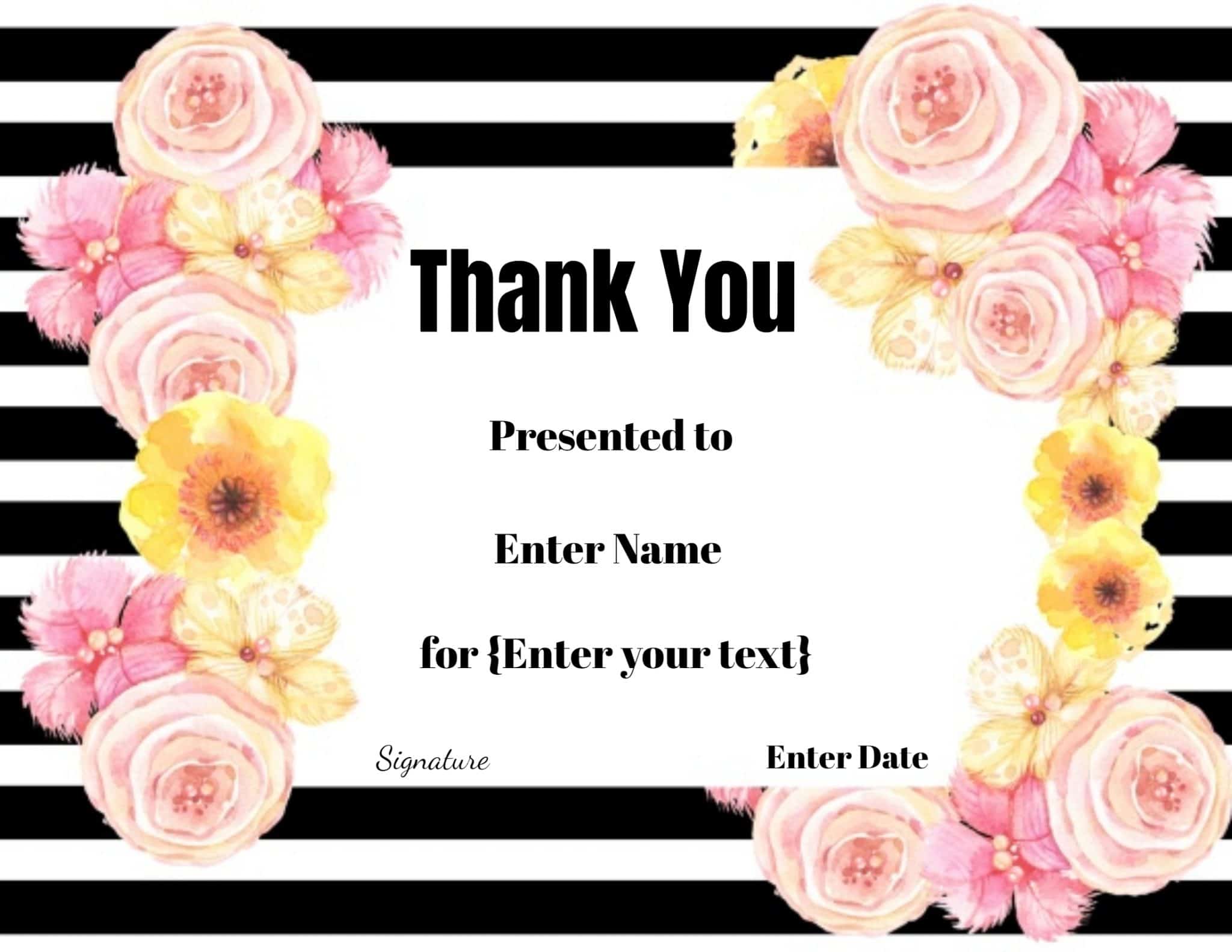 FREE Editable Certificate of Thank You | Edit Online then Print