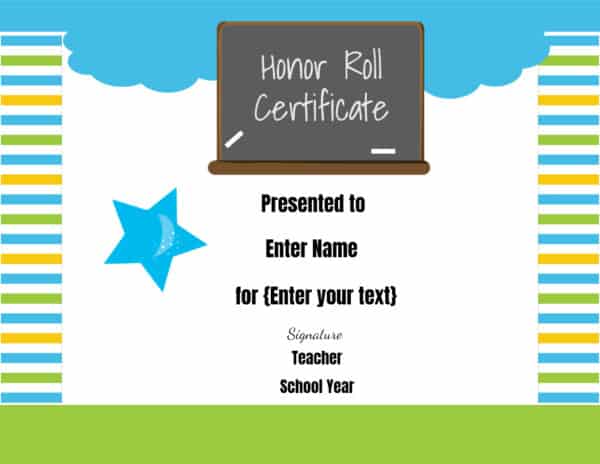 FREE Honor Roll Certificate Templates - Customize Online