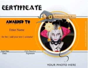 Free Halloween Costume Awards | Customize online | Instant Download
