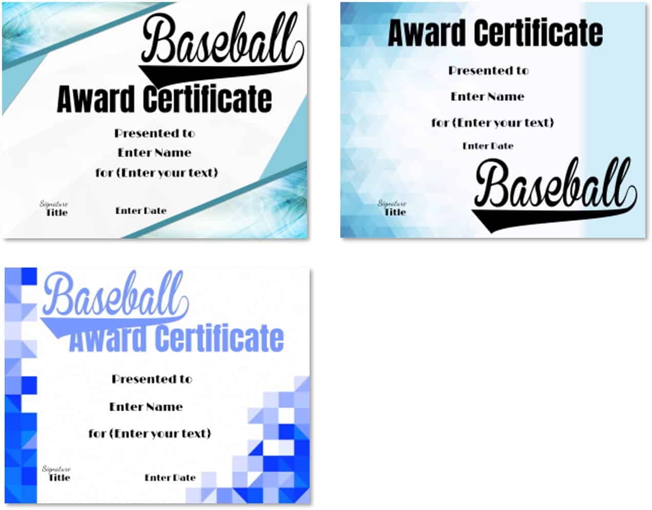 Free Editable Baseball Certificates - Customize Online & Print at Home