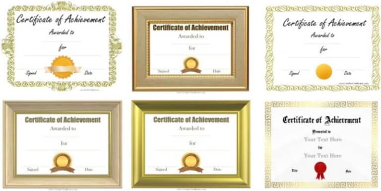 Free Customizable Certificate of Achievement | Editable & Printable
